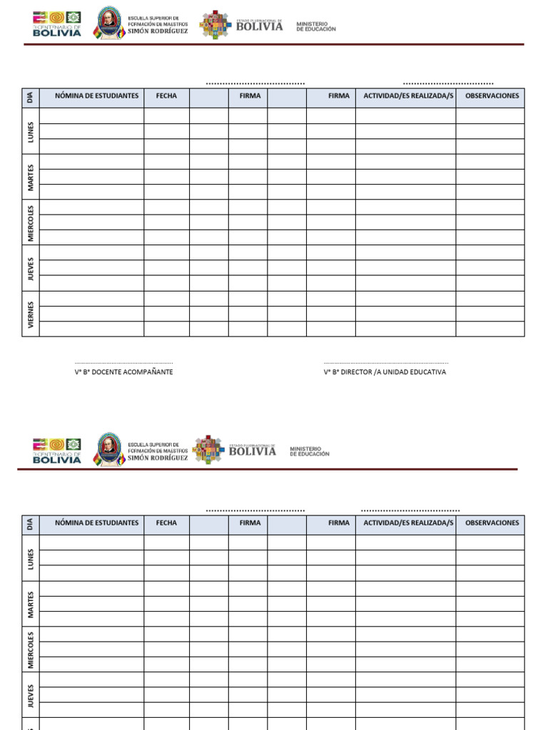 5to Año Control de Asistencia Ua Tarata | PDF