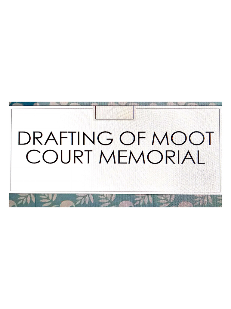 Drafting of Moot Court Memorial | PDF | Jurisdiction | Constitution