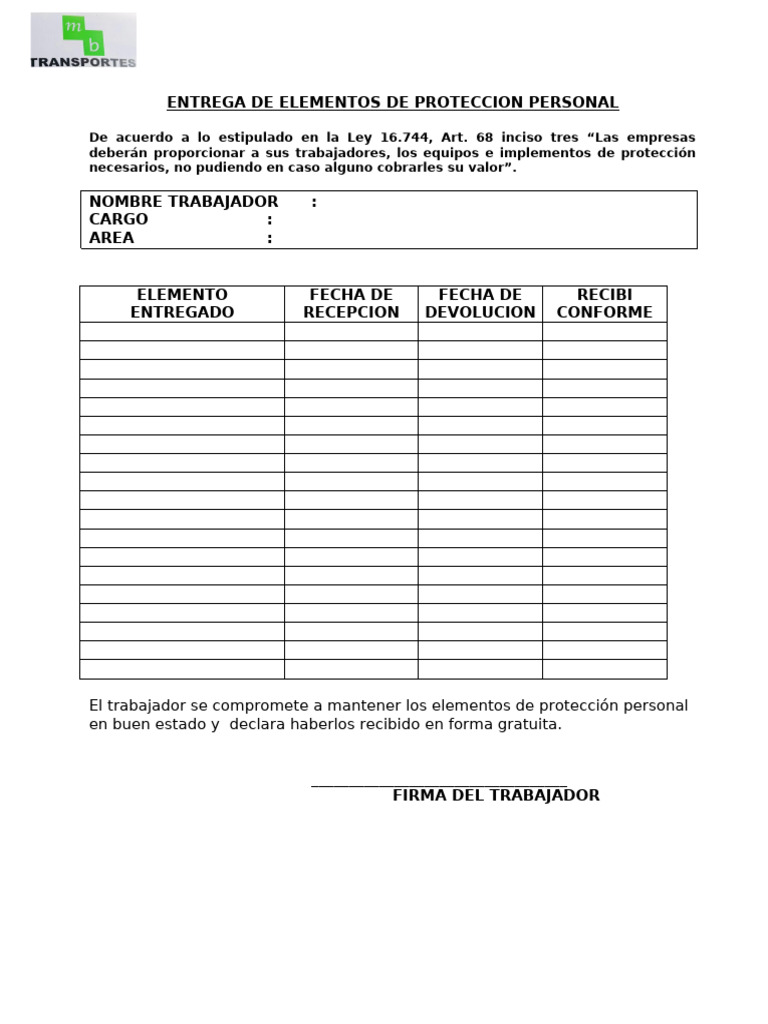 Ficha de Entrega Epp2 | PDF