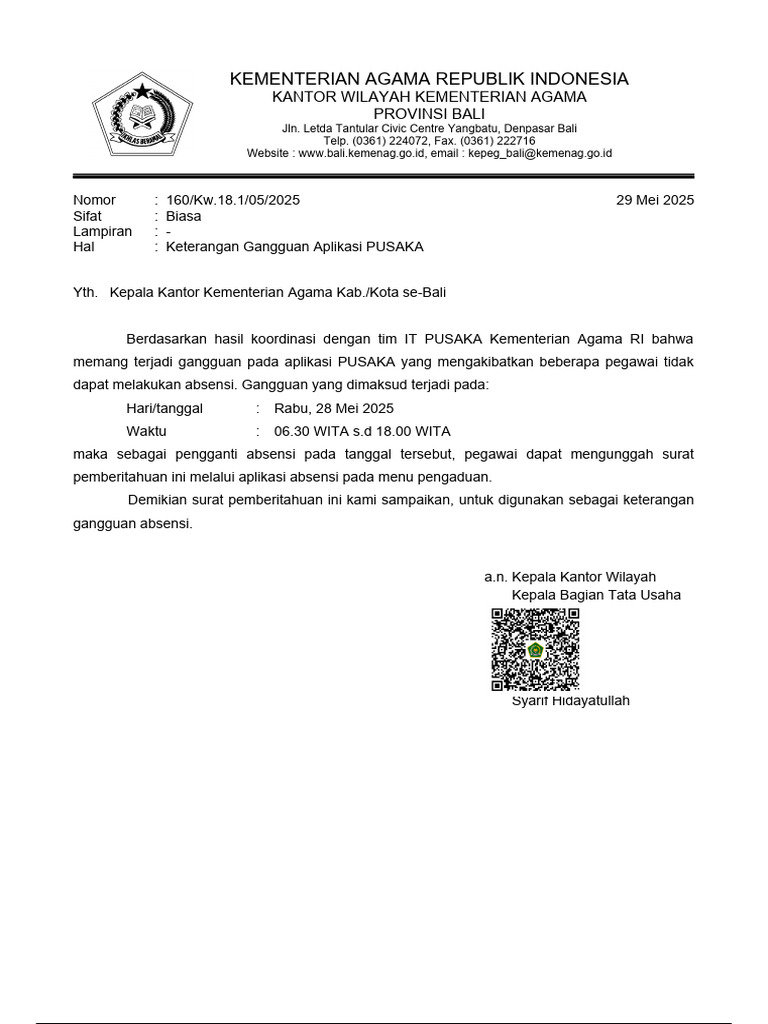 Surat Error 28 Mei 2025 - Pagi & Sore (Optimized) | PDF