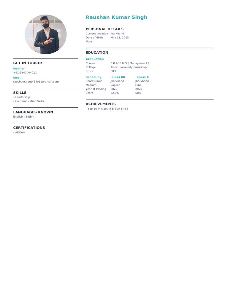 Raushan Kumar Singh Resume | PDF