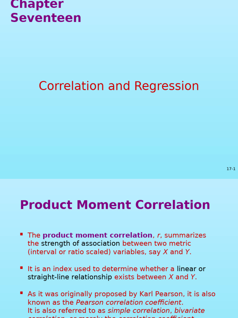 Chapter 17 Correlation Regression | PDF | Regression Analysis | Errors And Residuals