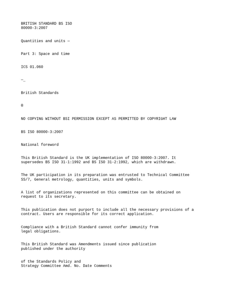 ISO 80000-3: Space and Time Standards | PDF | International System Of ...