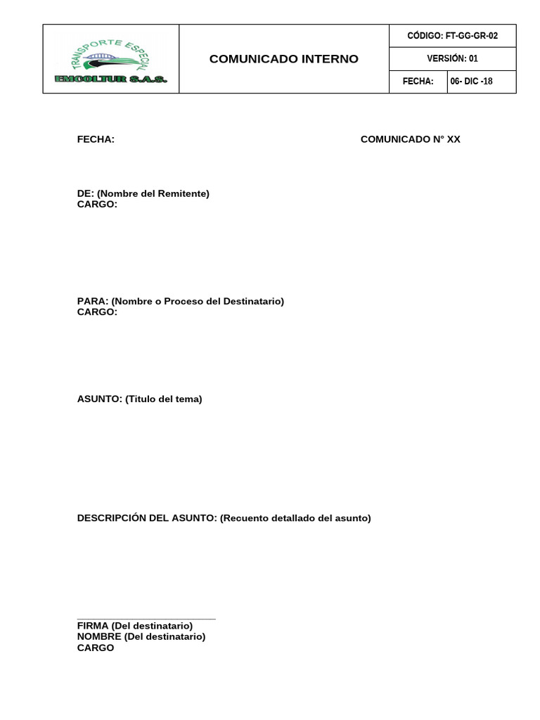 Comunicado Interno | PDF