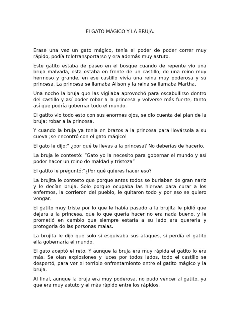 El GATO MÁGICO Y LA BRUJA | PDF