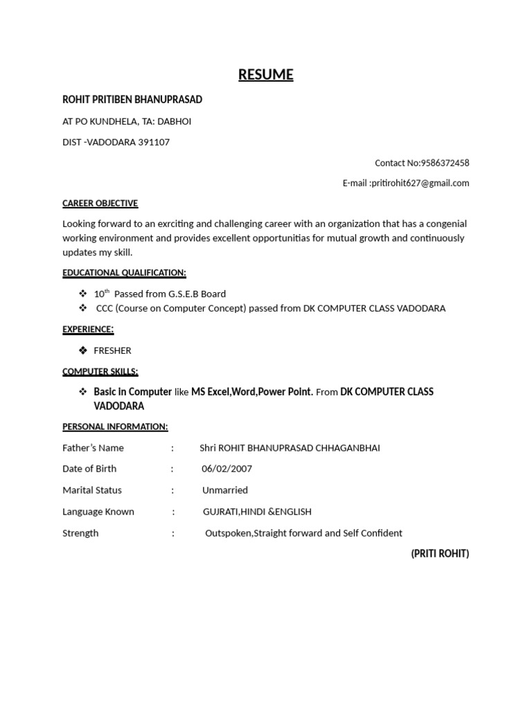 Resume Priti | PDF