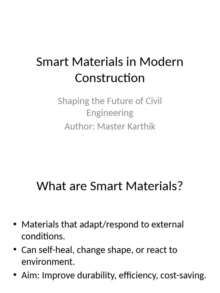 Smart Materials Transforming Construction | PDF