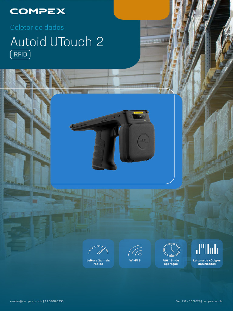 Autoid UTouch 2: Coletor RFID Avançado | PDF | Identificação de ...