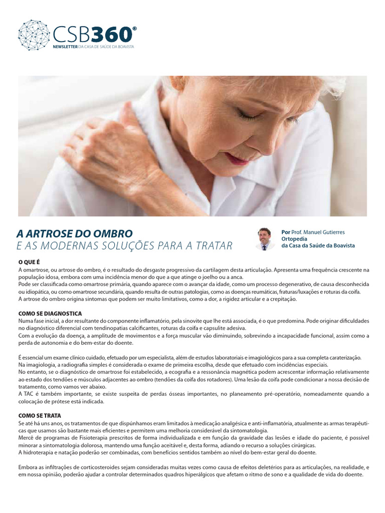 Artrose do ombro | PDF | Osteoartrite | Especialidades médicas