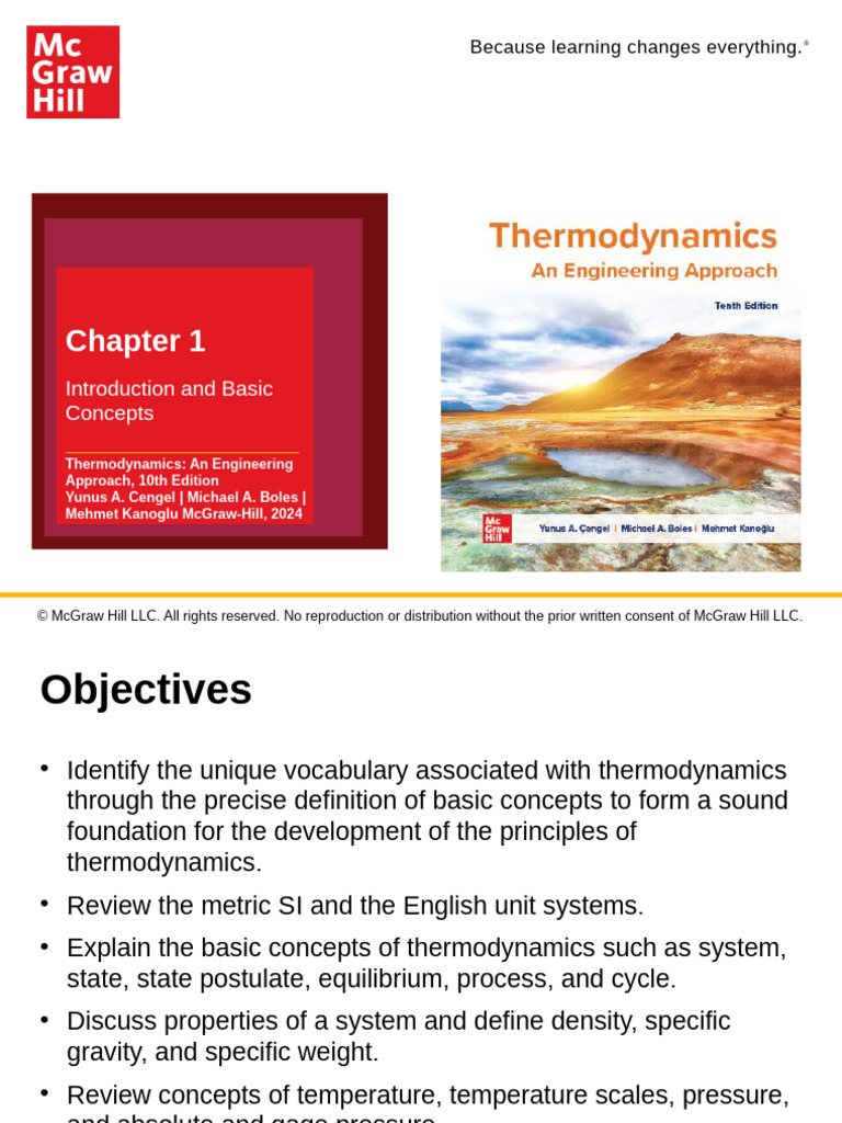 Cengel Thermo 10e Chap001 LecturePPT Accessible | PDF | Temperature | Thermodynamics