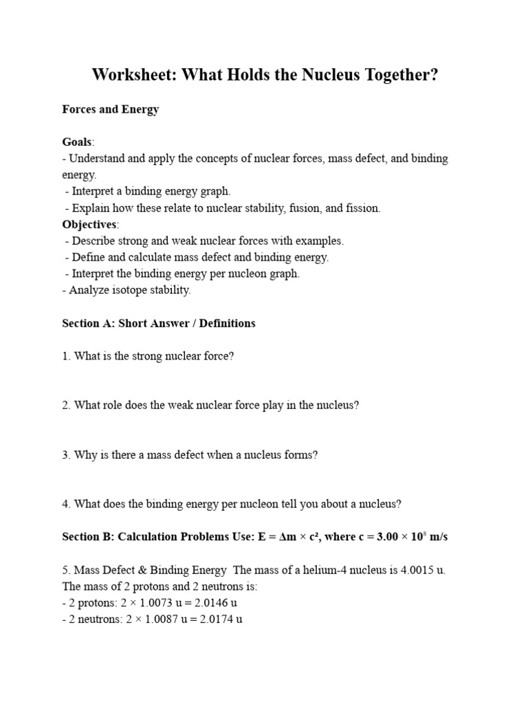 Yod, Azaria and Abenezer Nuclear Physics - Forces in The Nucleus | PDF | Atomic Nucleus ...