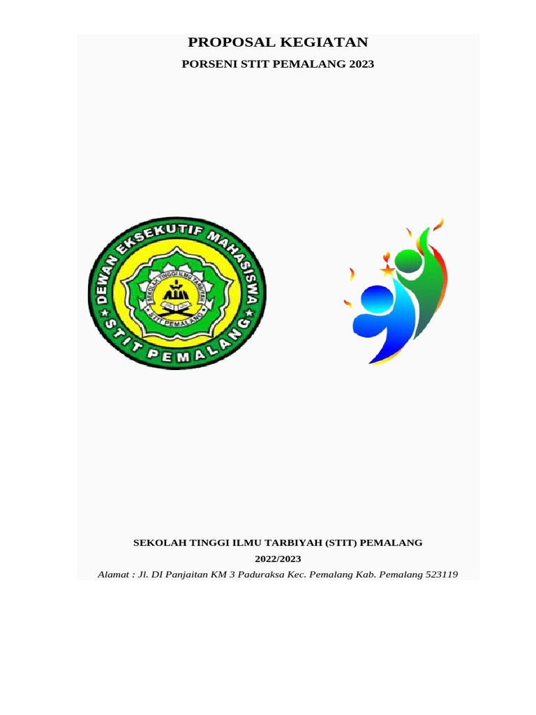 PORSENI STIT Pemalang 2023: Proposal Kegiatan | PDF