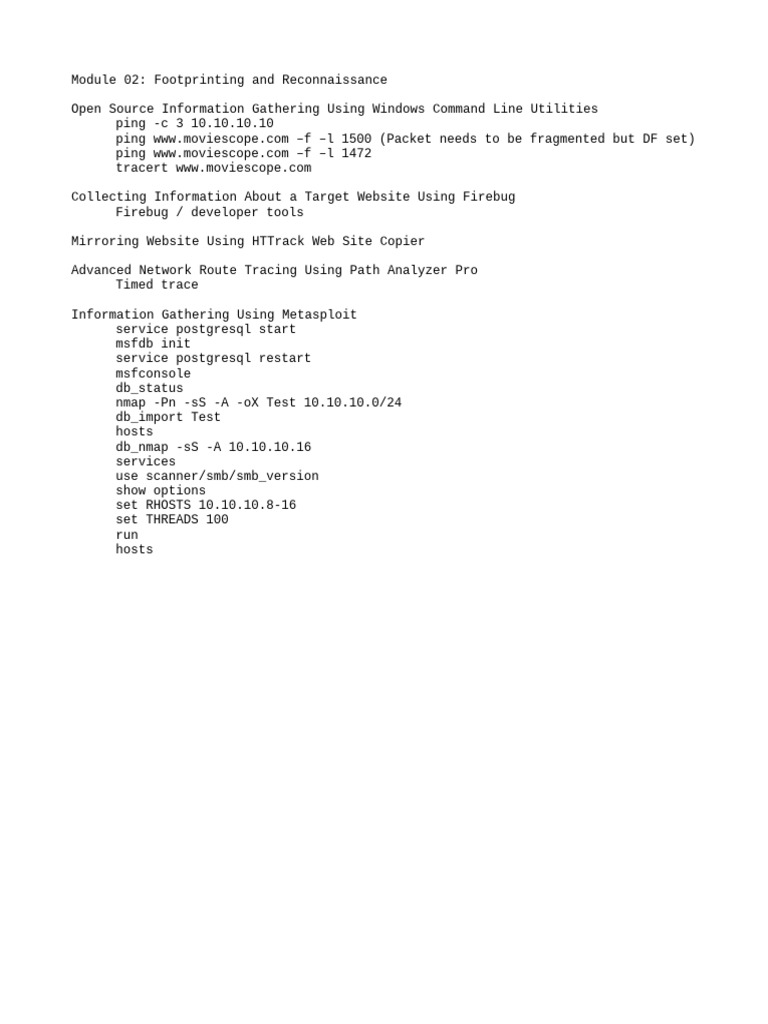Module02 Footprinting and Reconnaissance | PDF