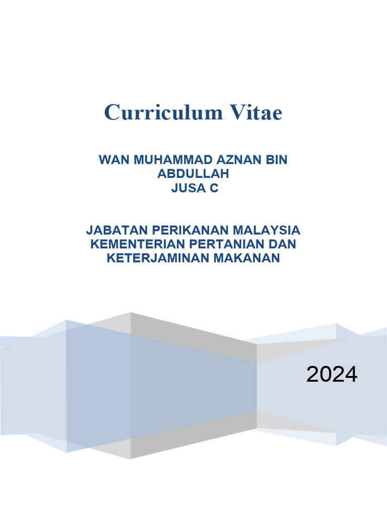 Curriculum Vitae: Wan Muhammad Aznan Bin Abdullah Jusa C | PDF