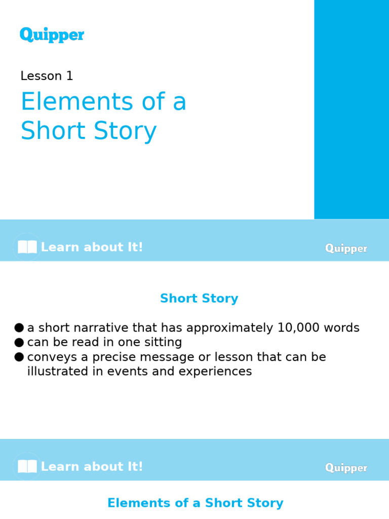 English 9 - Unit 7 - Lesson 1 - Elements of A Short Story | PDF | Narration