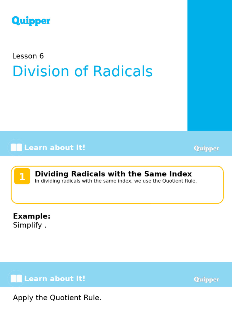 Unit-5-Lesson-6-Division-of-Radicals Mathematics | PDF | Algebra ...