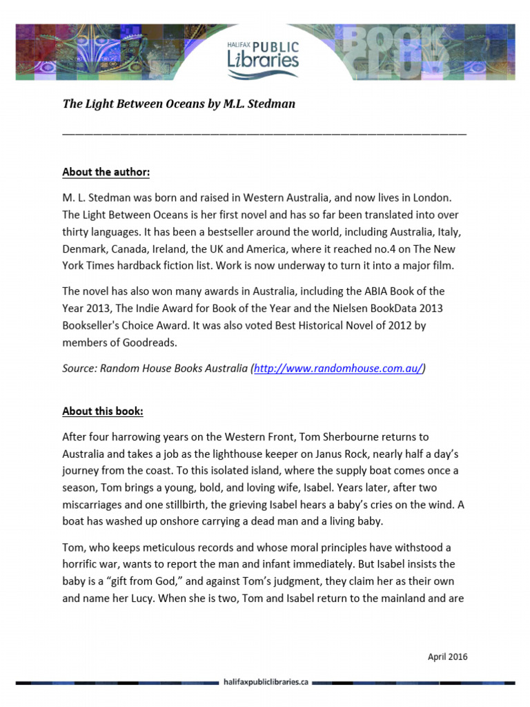 Discussion Questions for Stedman's Novel | PDF