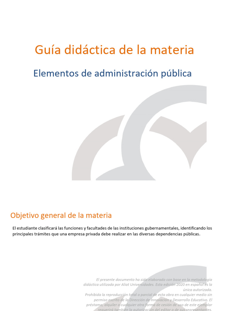 Guia - Elementos de Administración Pública | PDF | México | Federación