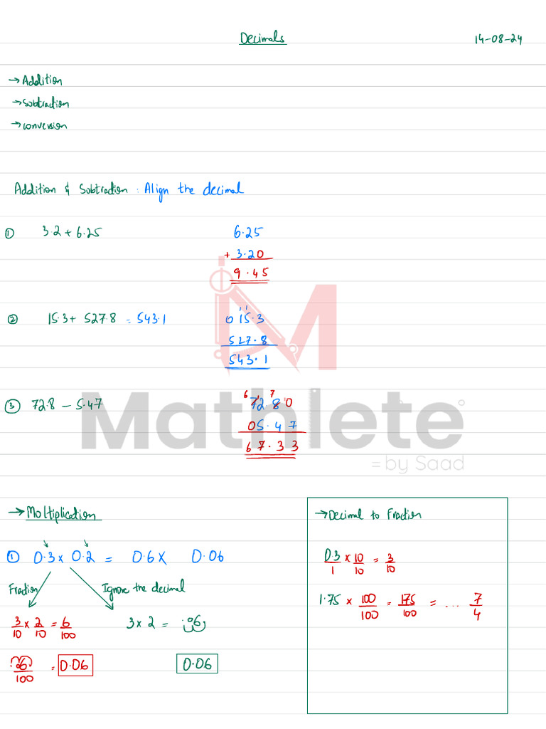Decimal and Fractions 2 | PDF | Decimal | Division (Mathematics)