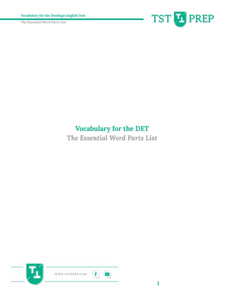 Essential Word Parts List | PDF