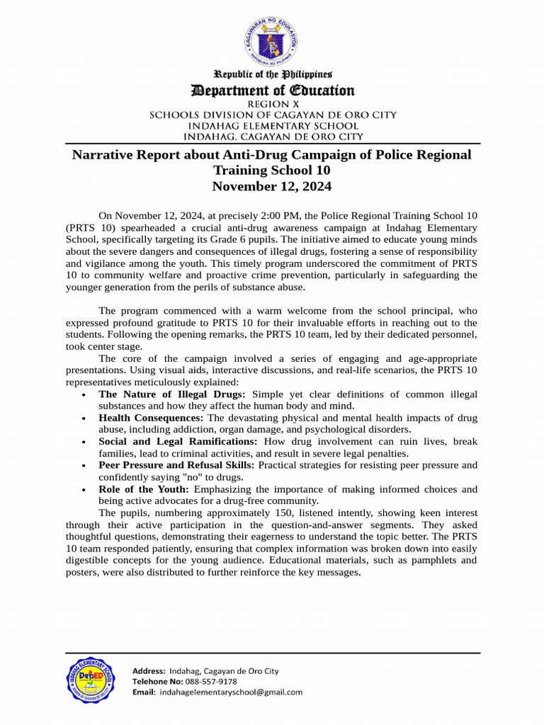 Narrative Report About Anti | PDF | Substance Abuse | Mind