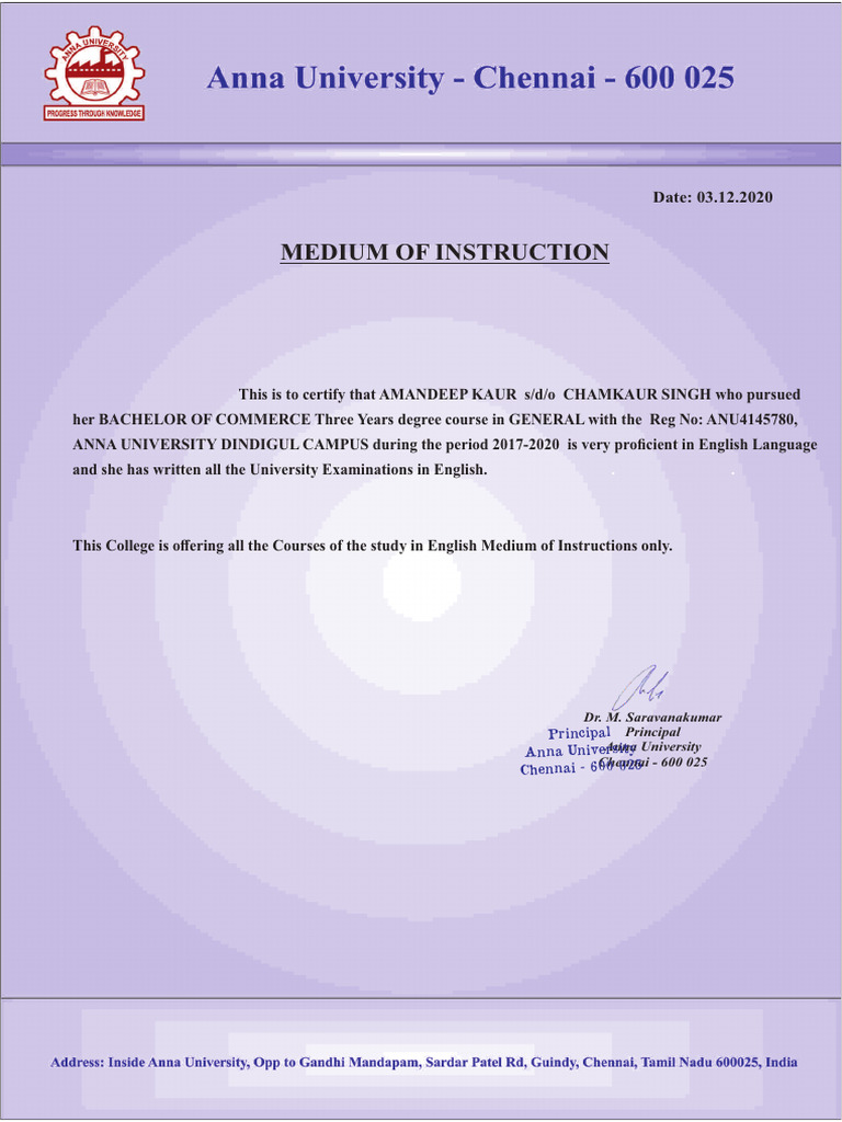 Amandeep Kaur Anna Lor Bcom | PDF