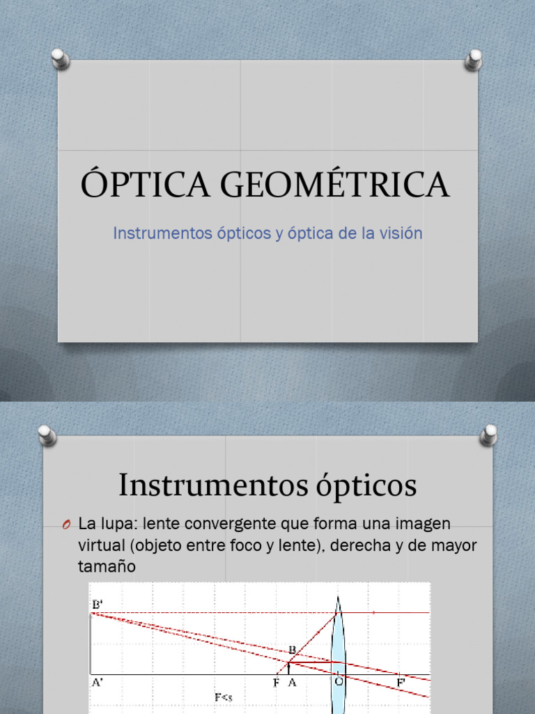 ÓPTICA GEOMÉTRICA - Intrumentos Ópticos y El Ojo | PDF | Óptica | Ojo ...