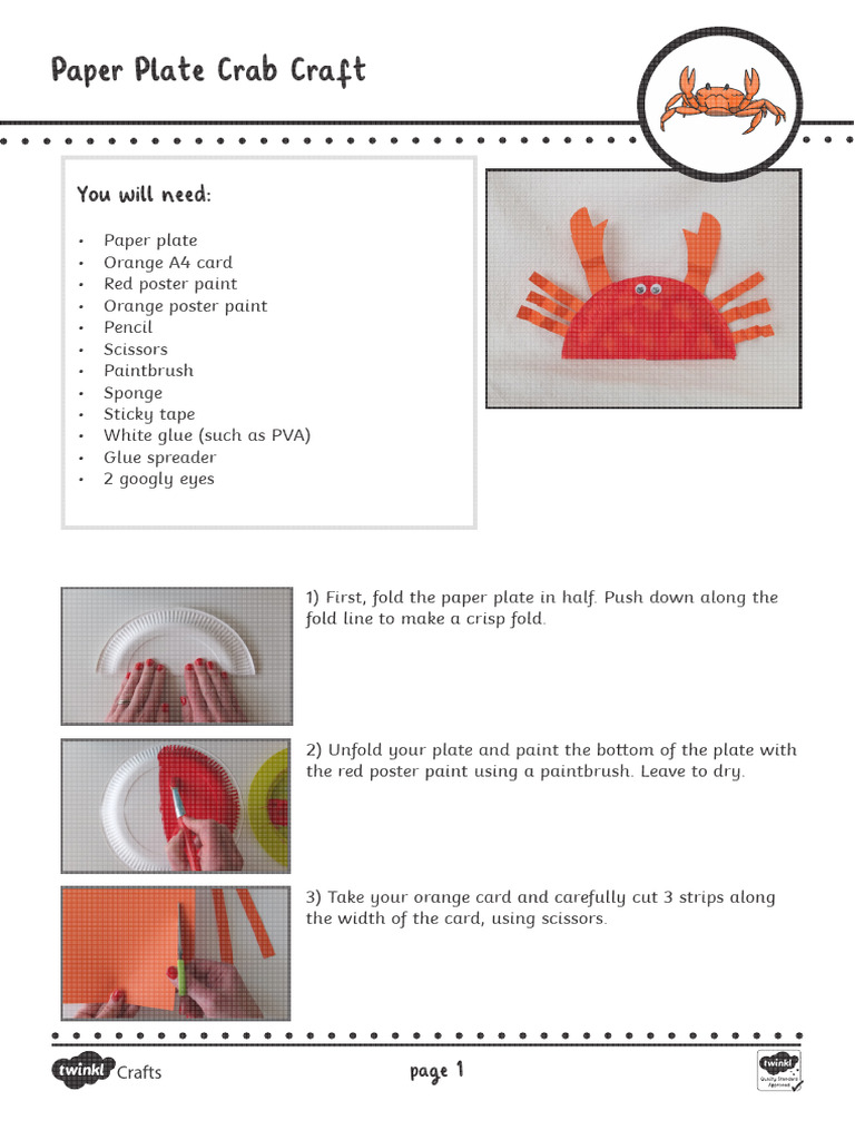 T TC 1655392675 Paper Plate Crab Craft Under The Sea Crafts Ver 1 | PDF ...