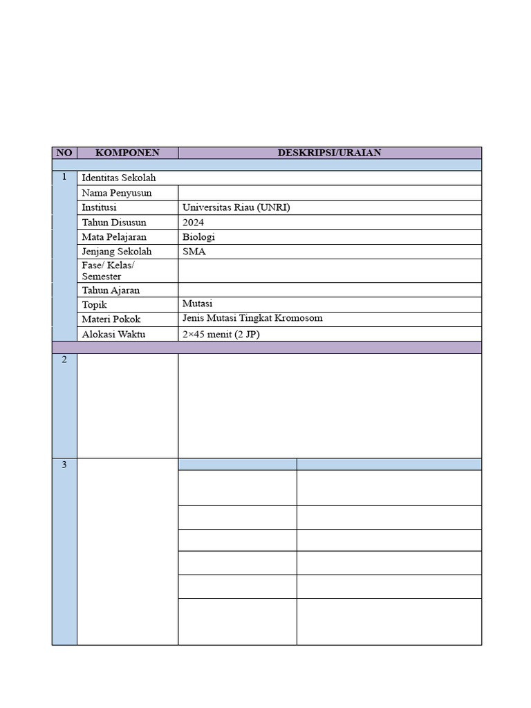 Modul Ajar Asih - Mutasi Kromosom | PDF