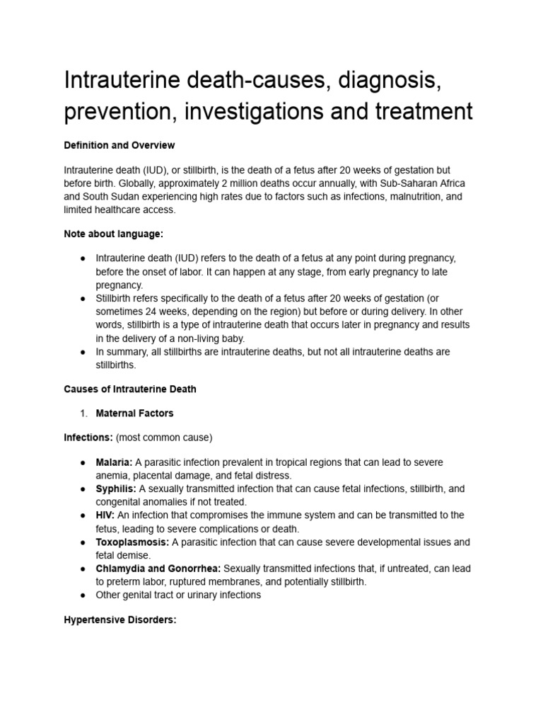 Intrauterine Fetal Dismise | PDF | Childbirth | Pregnancy