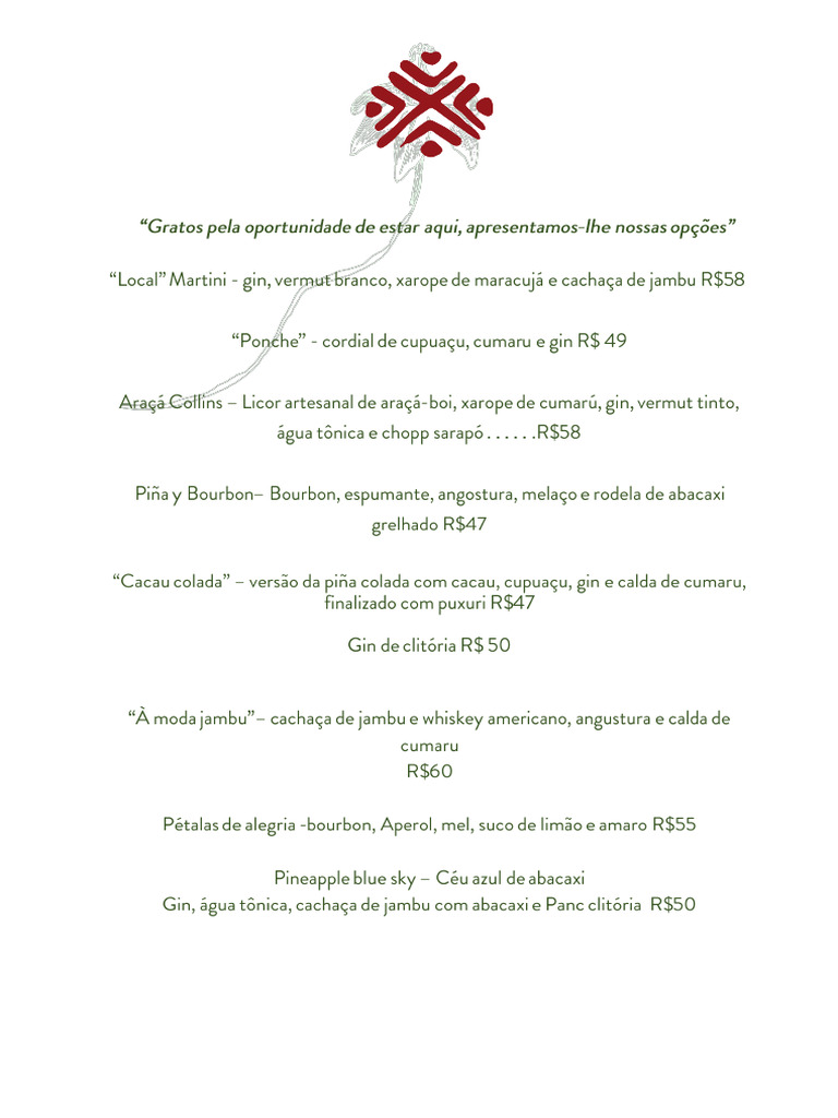 Menu A La Carte 2025 Maio | PDF