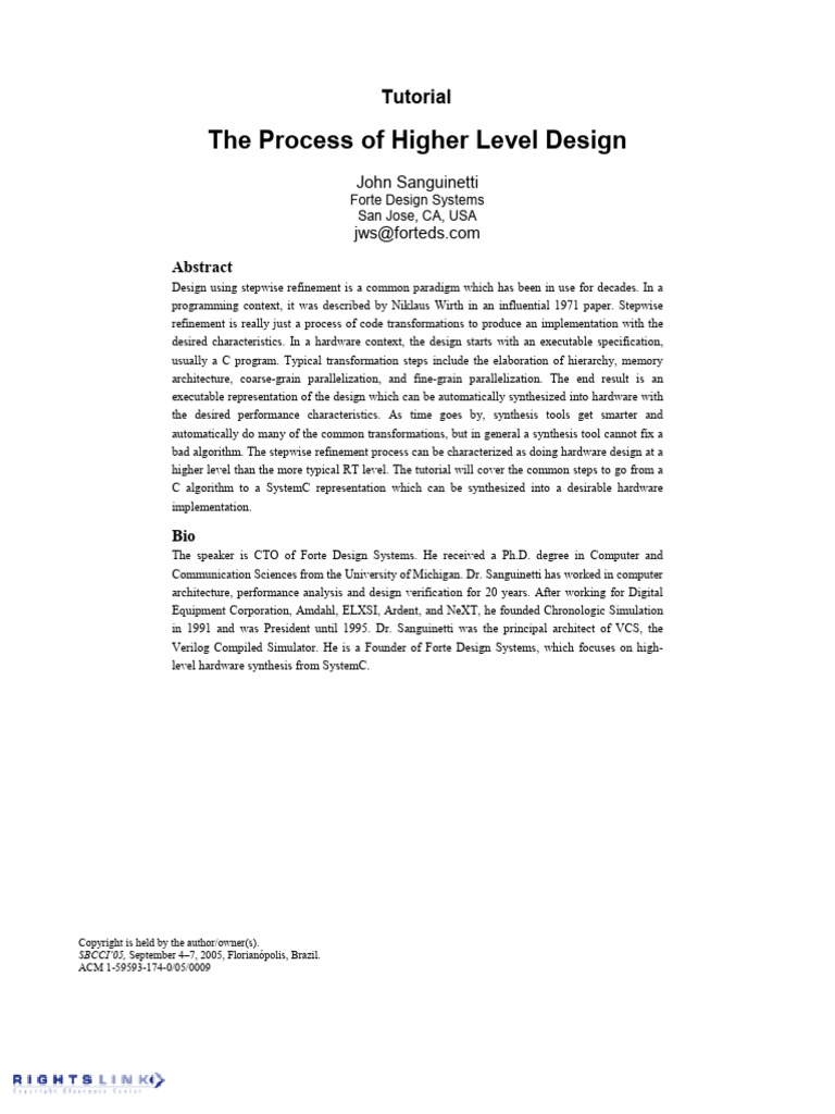 The Process of Higher Level Design | PDF | Parallel Computing | Design