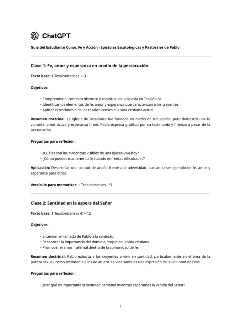 Guia Estudiante Fe Y Accion | PDF | Éxtasis | Primera epístola a los ...