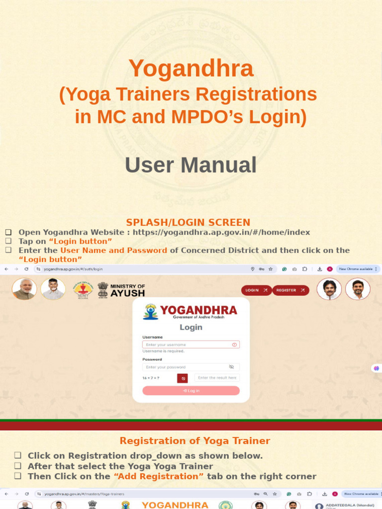 MC and MPDO - S Yoga Trainers Registrations | PDF