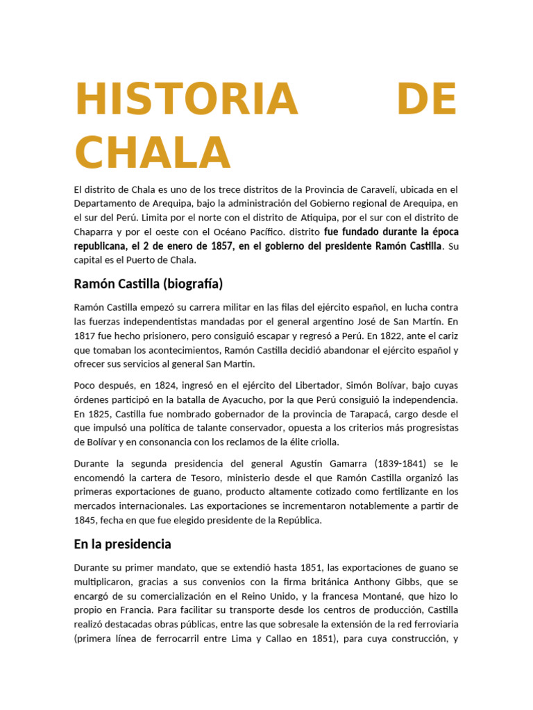 Historia Chala | PDF | Perú | América del Sur