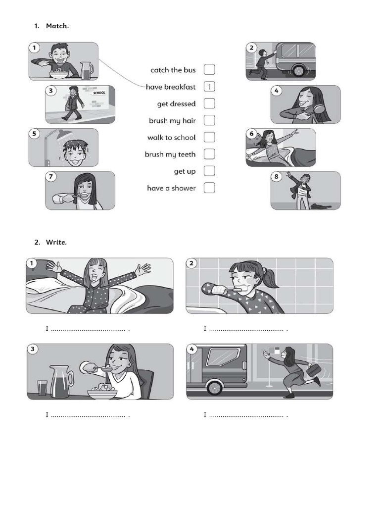 Act Inglés Isa Bossa Routine Verbs | PDF