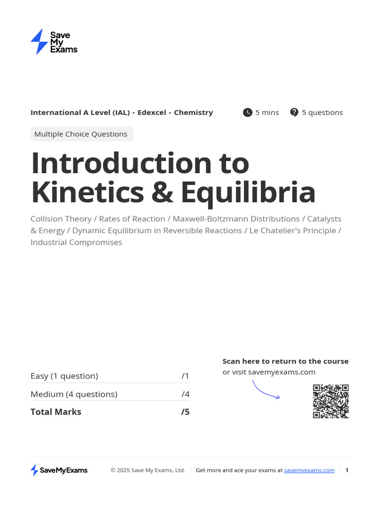 2 6 Introduction To Kinetics and Equilibria 3qPNr4NsT8bdy8z2 | PDF | Chemical Equilibrium ...