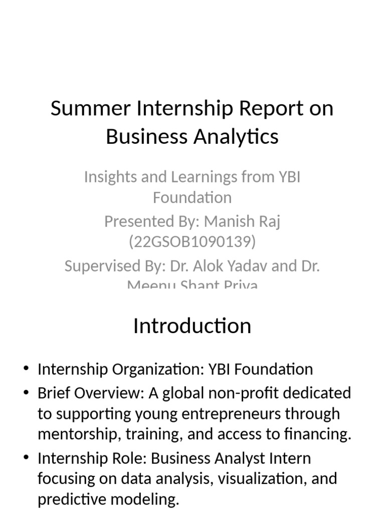 Summer Internship Updated Presentation | PDF