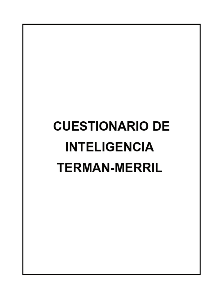 TERMAN M Cuadernillo | PDF