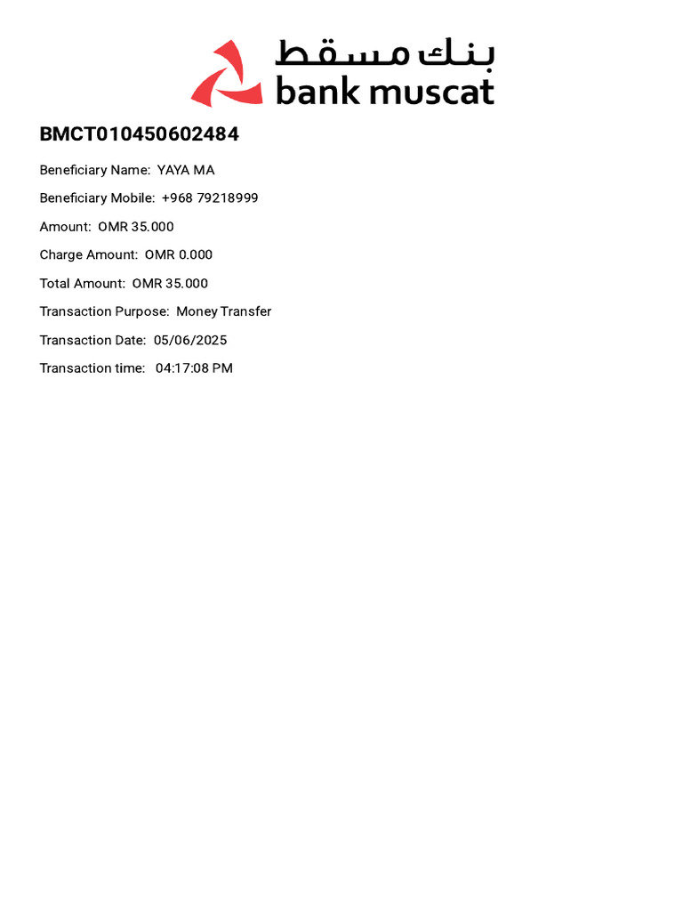 BankMuscatReceipt 17 | PDF