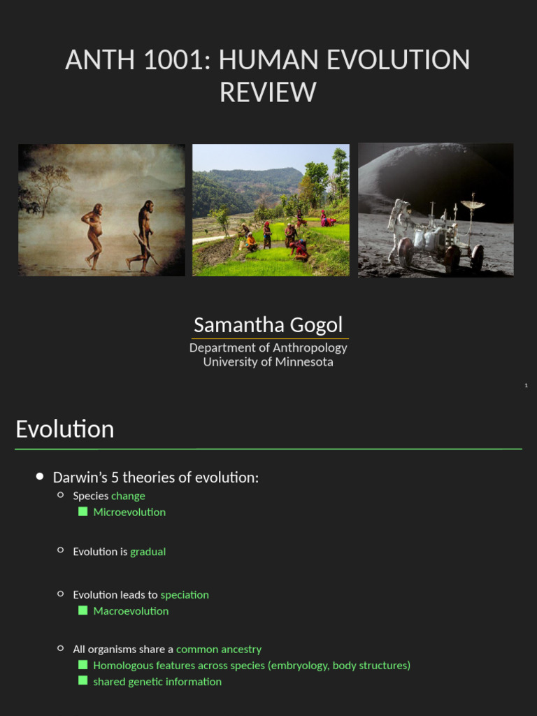 Human Evolution: Key Concepts & Tools | PDF | Homo | Evolution