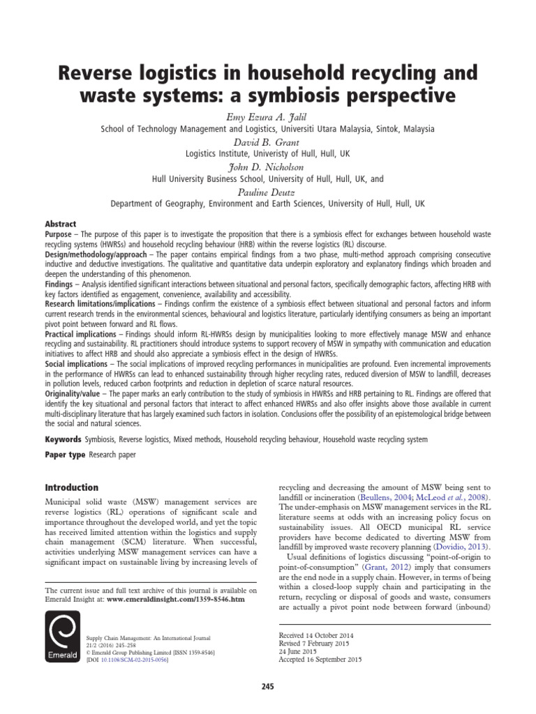 10 1108 - SCM 02 2015 0056 | PDF | Recycling | Supply Chain Management