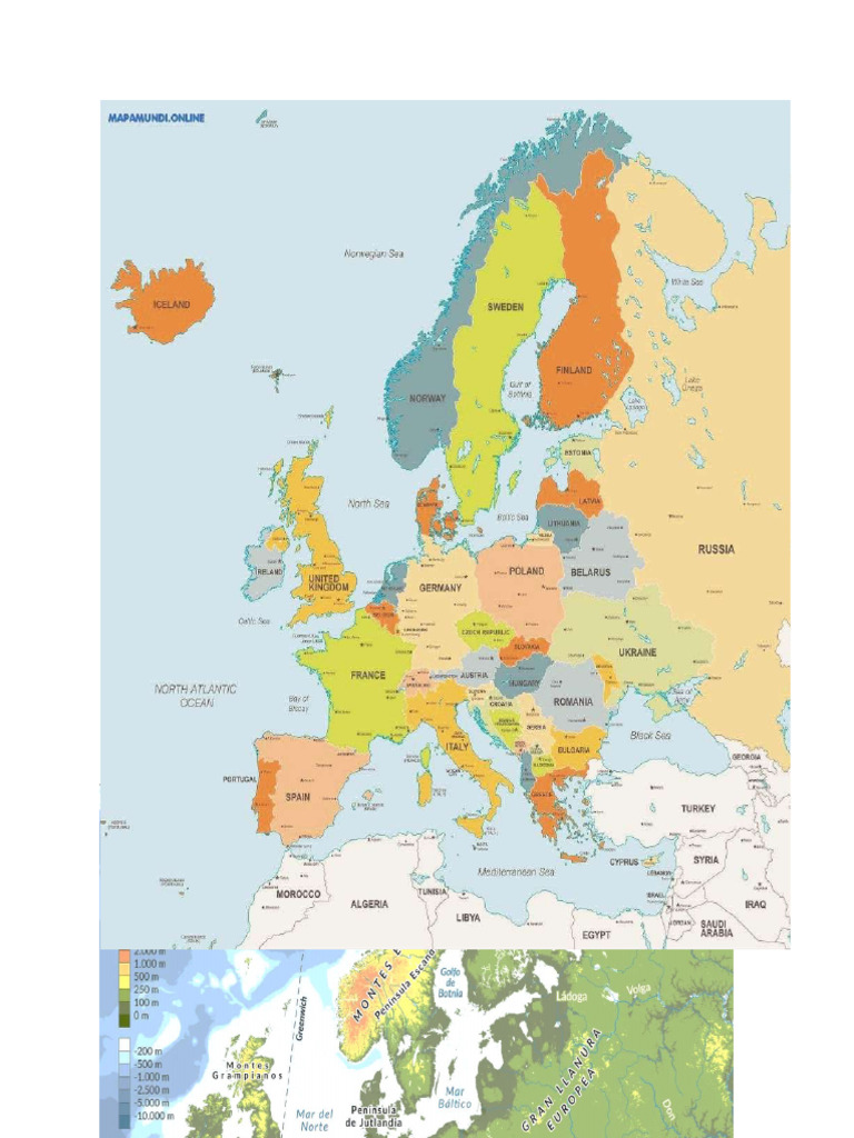 Mapa Fisico y Politico de Europa | PDF