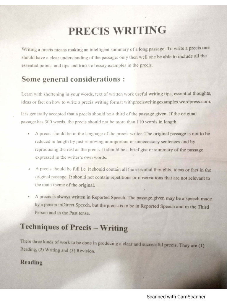 Precis Writing | PDF