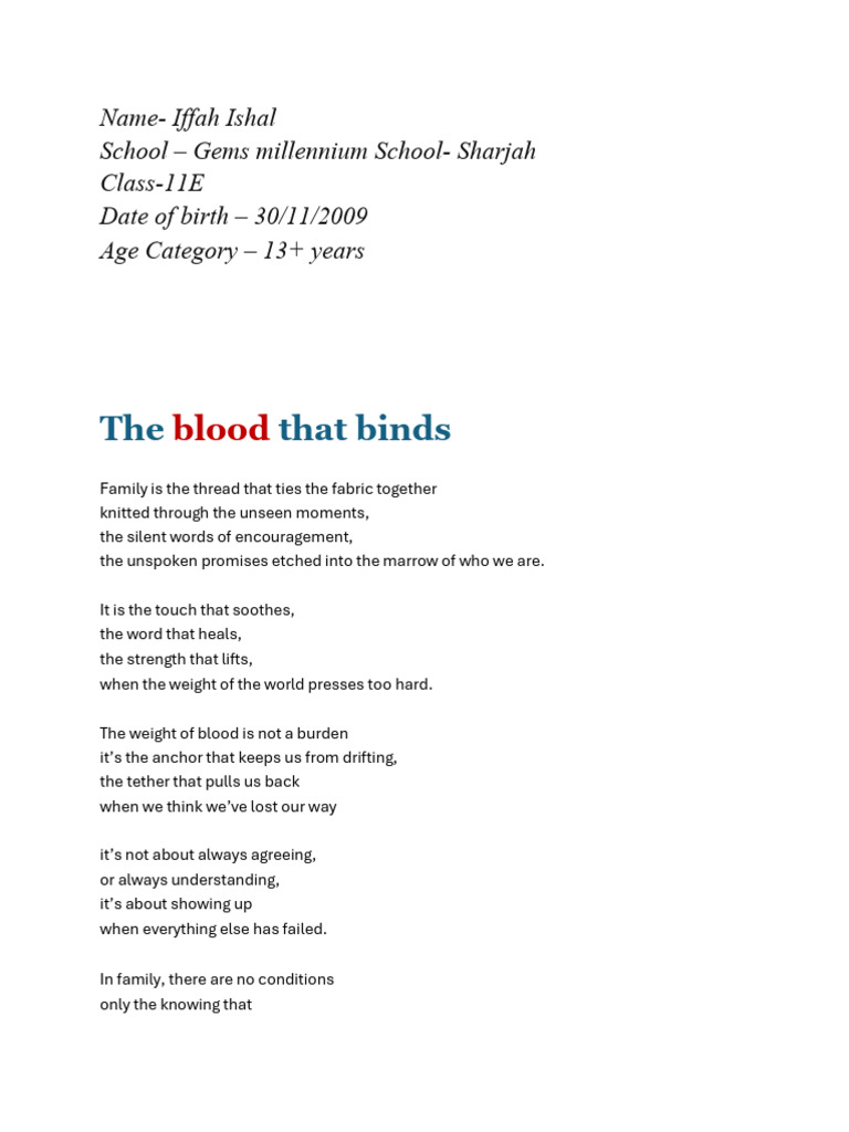 The Blood That Binds | PDF