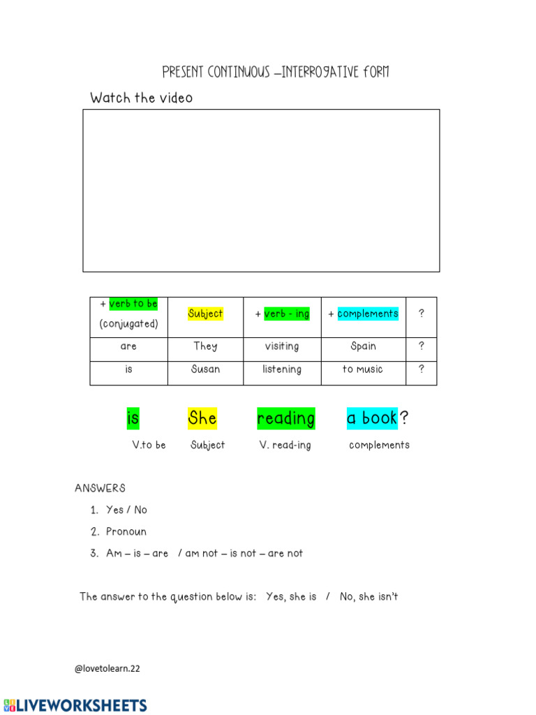 Present Continuous Interrogative | PDF