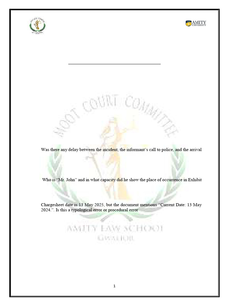 1st Aump Intra Trial Advocacy Clarifications | PDF | Forensic Science