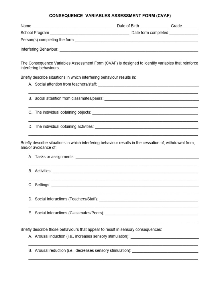 Consequence Analysis Form | PDF | Cognitive Psychology | Cognition