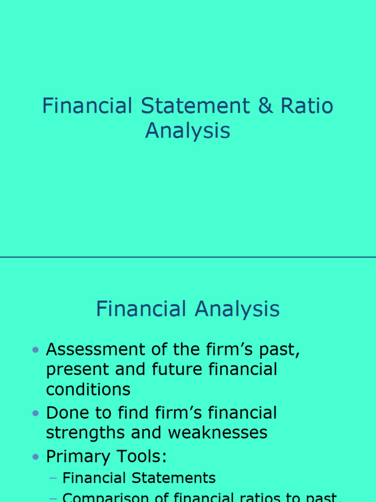 Financial Statement Ratio Analysis Guide | PDF | Leverage (Finance ...