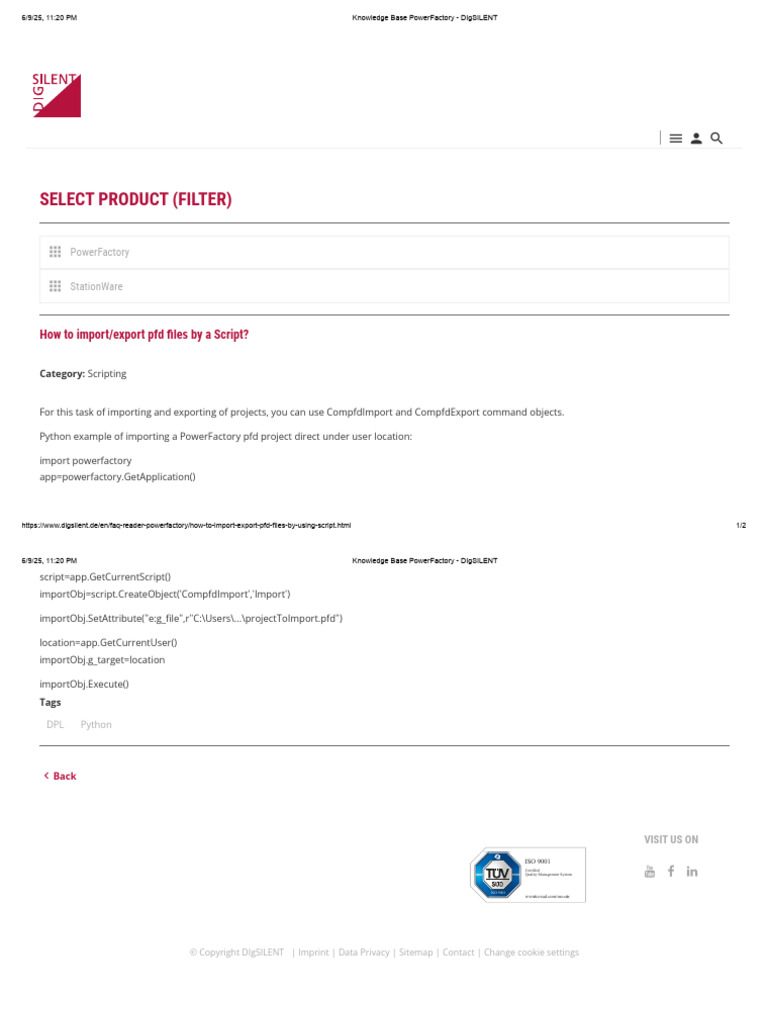 Knowledge Base PowerFactory - DIgSILENT | PDF | Computing | Software